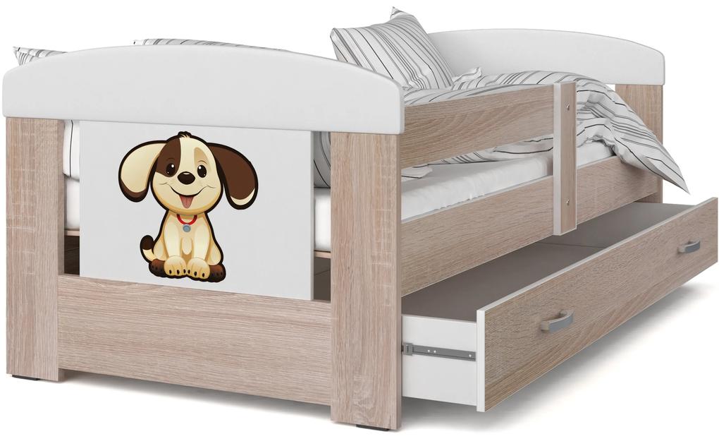 Svět pokojů Dětská postel Fanda s úložným prostorem - PES Rozměr: 160x80 cm, Matrace: Ne, Barva dílů: bílá