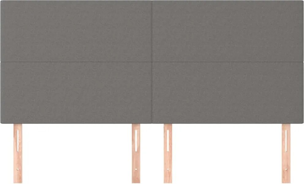 Čelo postele tmavě šedé 200 x 5 x 118/128 cm látkové 3116075