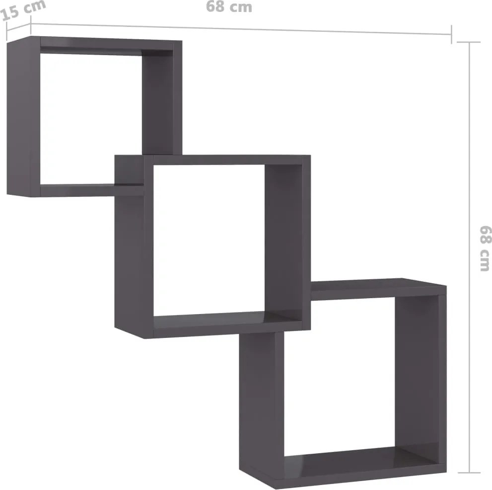 vidaXL Nástěnné police kostka 68x15x68 cm dřevotříska [800276] Barva: dub sonoma