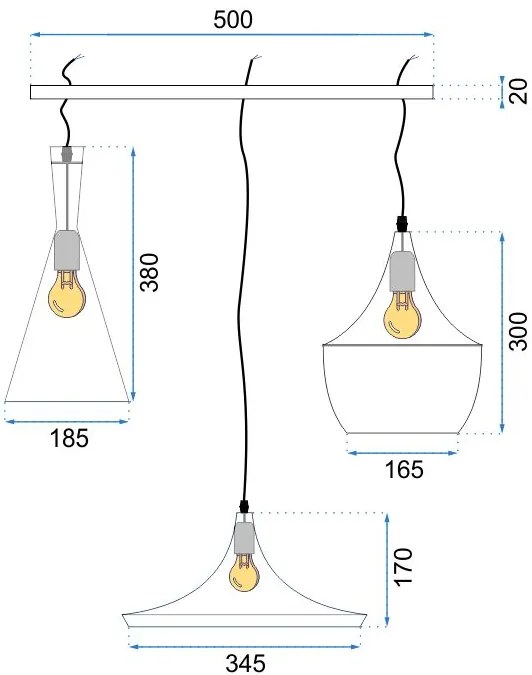 Toolight Stropní svítidlo COSTA SET CP Černé