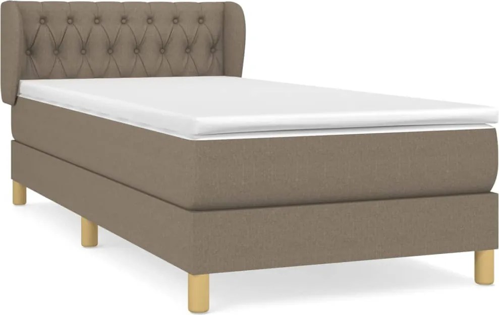 Box spring postel s matrací taupe 90x200 cm textil 3127017