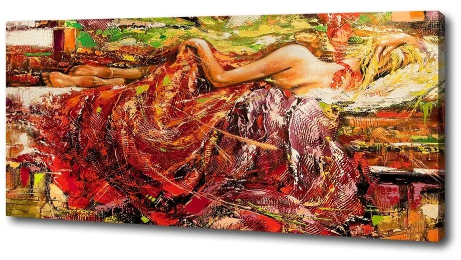 Wallmuralia Foto obraz na plátně Spící žena 125x50 cm