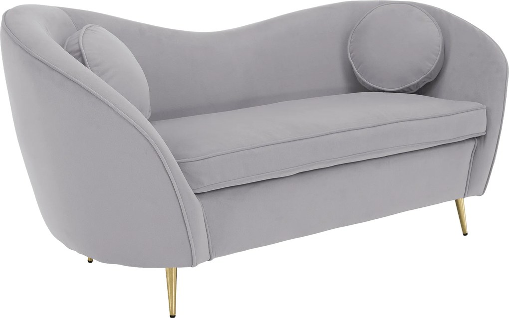 Designový 2-sed, šedá Velvet látka/gold chrom zlatá, EZIO TYP 2