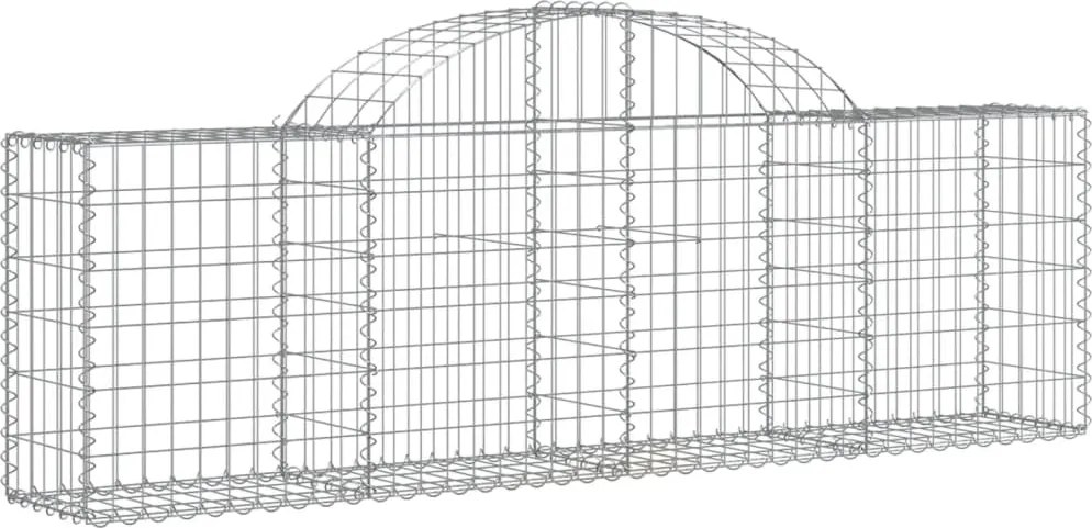 Klenuté gabionové koše 14 ks 200x30x60/80 cm pozinkované železo 3146080
