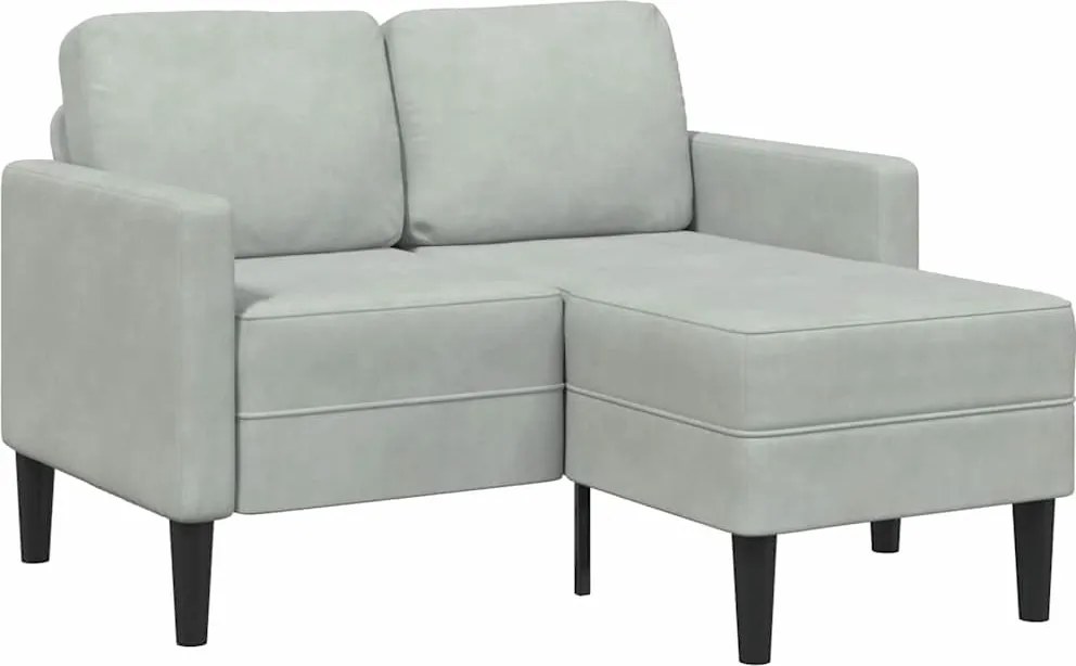 vidaXL Dvoumístná pohovka s lehátkem ve tvaru L 125 cm samet [4107072] Barva: Tmavě šedá