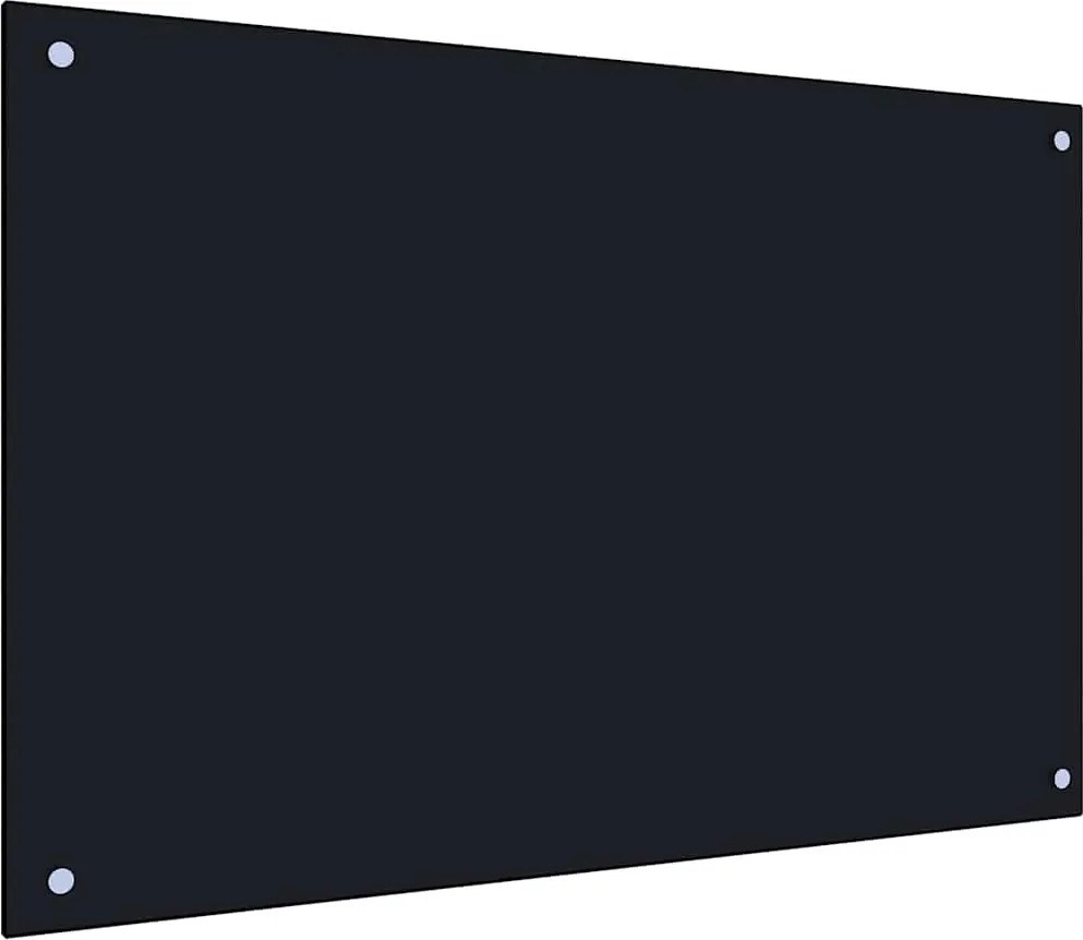 Kuchyňský panel černý 90 x 50 cm tvrzené sklo 249488
