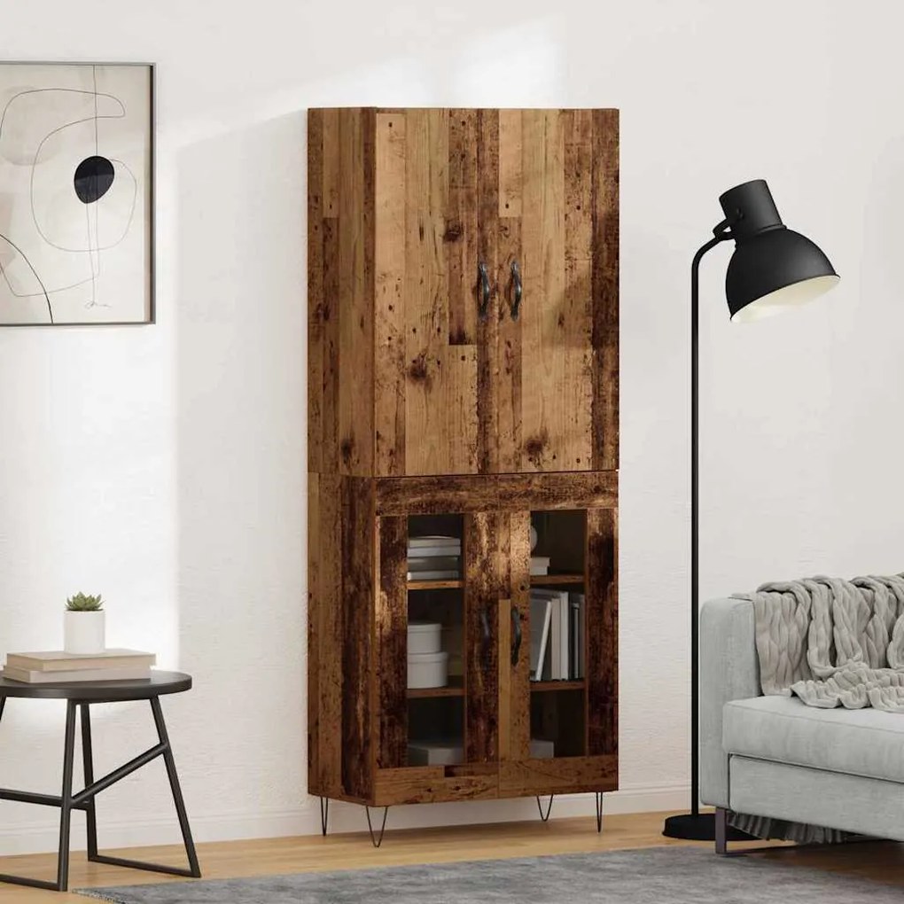 Vysoký bufet 2 ks Staré dřevo 69,5 x 34 x 180 cm 3403165