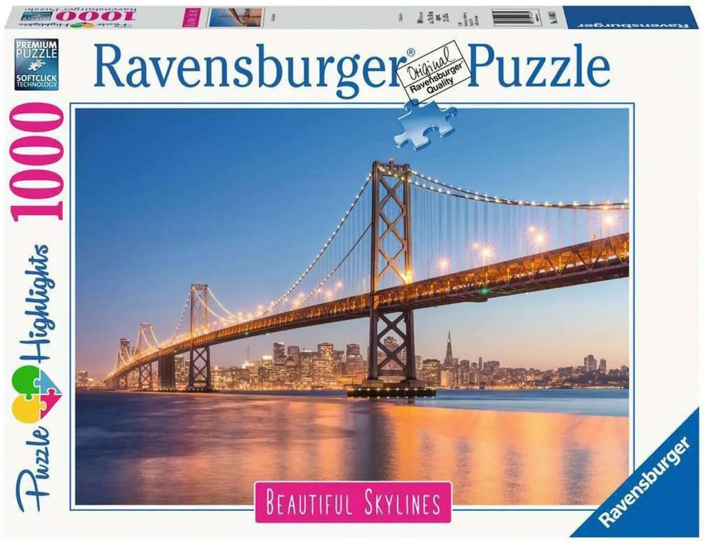 RAVENSBURGER Puzzle San Francisco most 1000 dílků 70x50cm skládačka 2414083