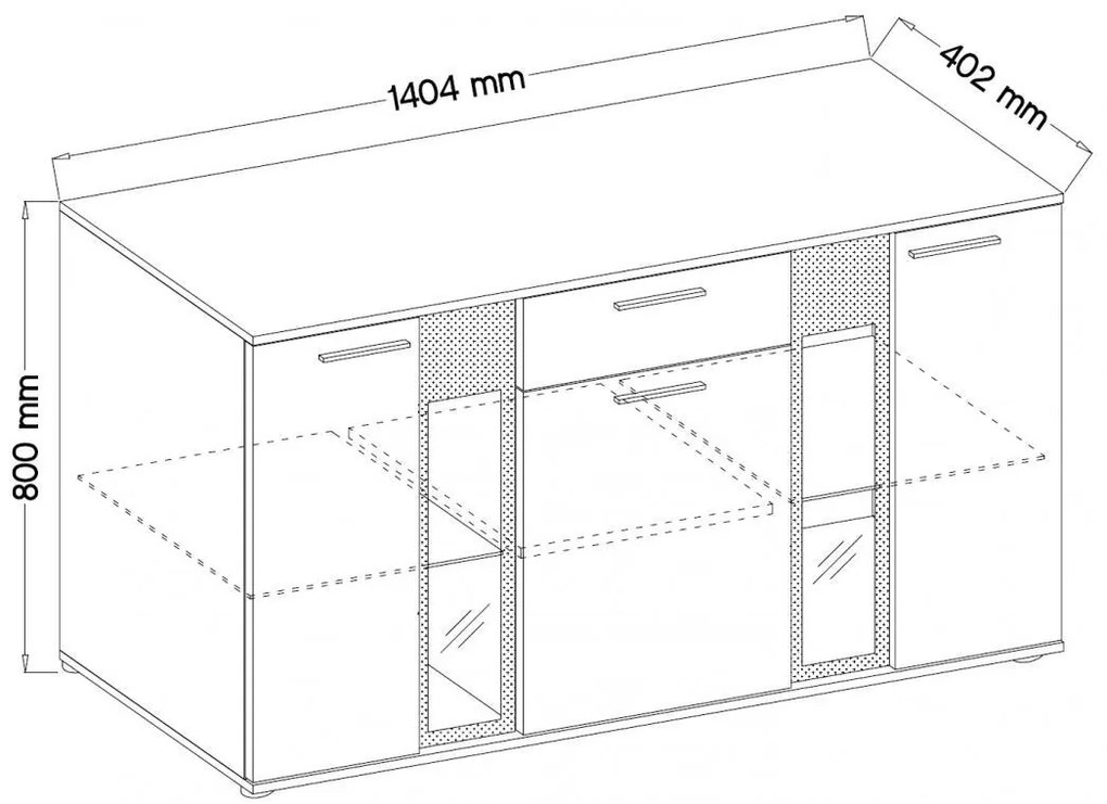 STOLARZ LEMPERT Komoda Salsa bílá 145,5 x 80 x 40,5 cm