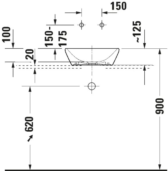 Duravit 2397400070 - Umyvadlo na desku D-NEO 40x40 cm keramika/lesklá bílá