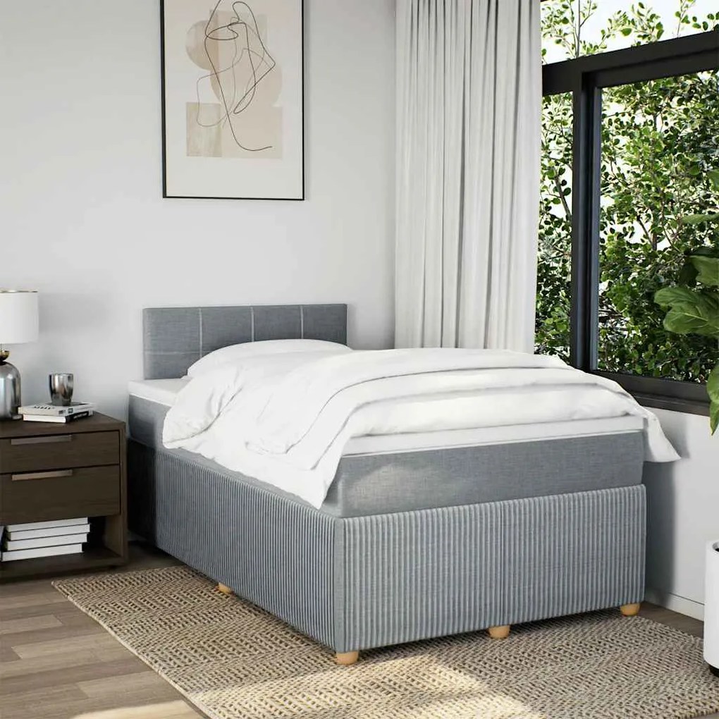 Box spring postel s matrací světle šedá 120x190 cm textil 3287395