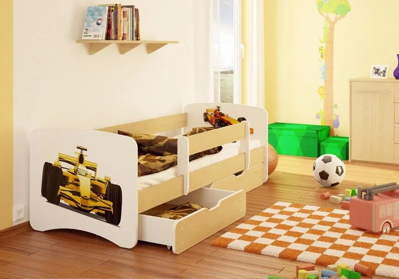 MAXMAX Dětská postel FORMULE funny 160x90cm - se šuplíkem