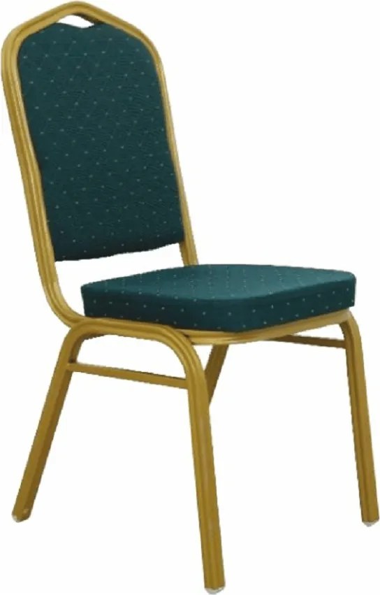 Tempo Kondela Stohovatelná židle, zelená / matný zlatý rám, ZINA 2 NEW