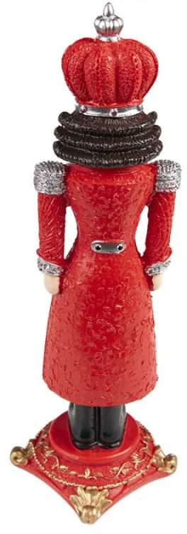 Dekorace Louskáček v červeném obleku – 8x8x24 cm