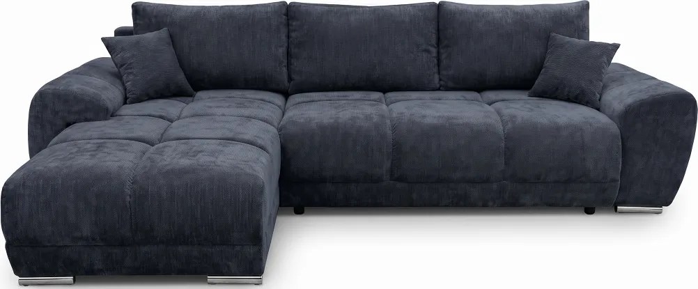 Rohová rozkládací sedací souprava do L ELLINI, 290 cm, s úložným prostorem Barva látky Vibe: Tmavě šedá (Vibe 95)