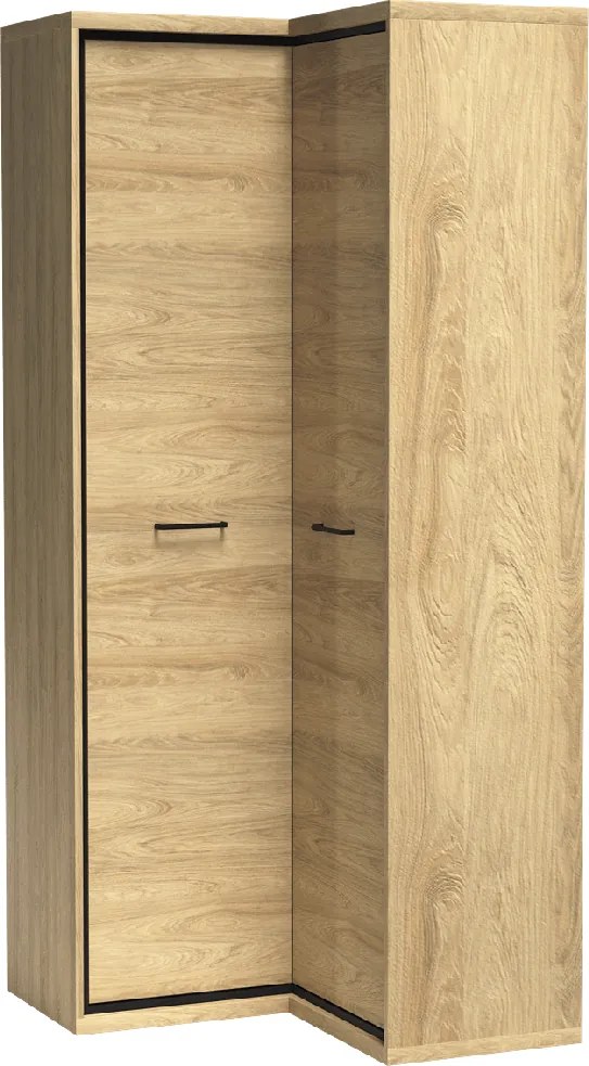 MEDIOLAN | šatní skříň M-14 rohová | 84,7x102 cm | UNI provedení | natural hikora