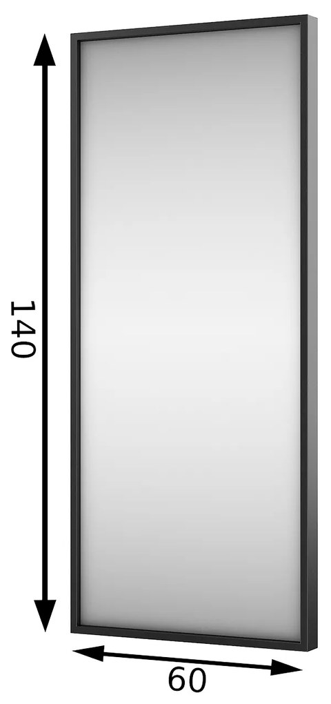 Eltap Nástěnné zrcadlo Vasto 60x140 Černé