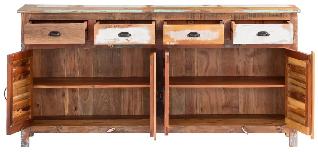 furniture-nabytek.cz - Masivní komoda Westhill z recyklovaného dřeva, lakovaná, vícebarevná – 182×45×90 cm