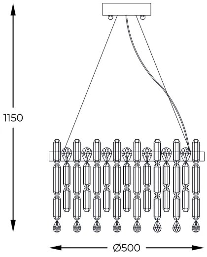 Zuma Line 9867-500 - Lustr na lanku CROWN 6xE14/40W/230V zlatá