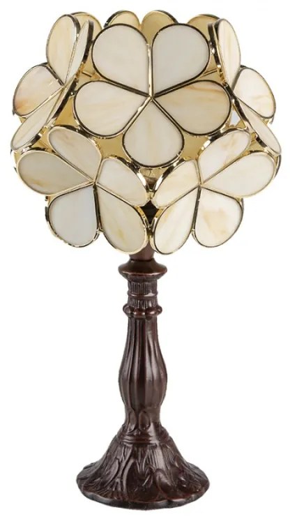 Žlutá stolní lampa Tiffany Bloom – 21x21x38 cm