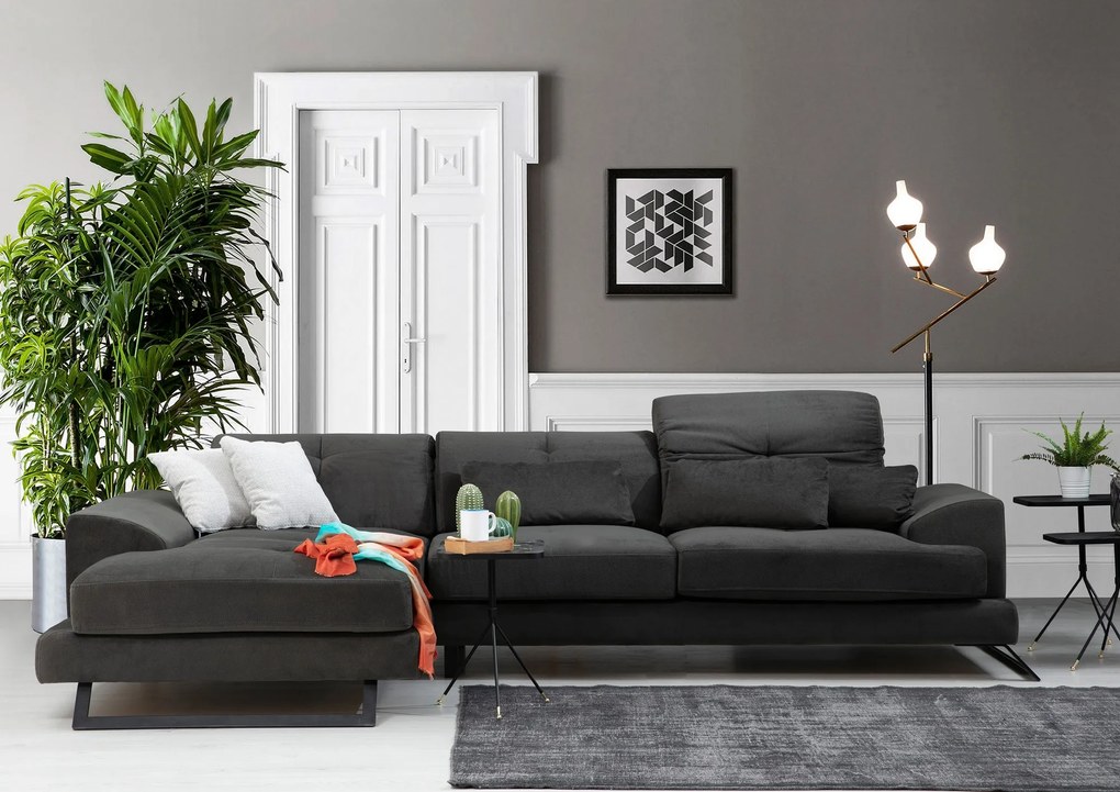 Hanah Home Rohová pohovka FRIDO černá levá 560ARE1110