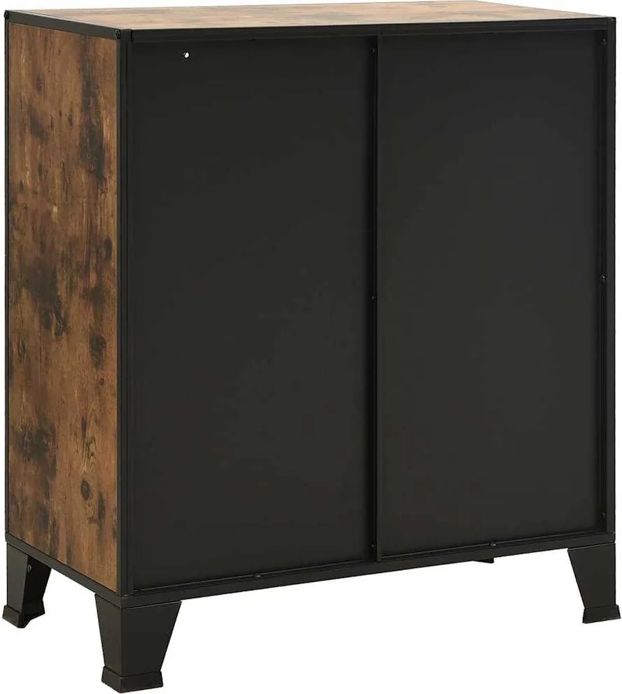 Úložná skříň rustikální hnědá 72 x 36 x 82 cm kov a MDF 335907