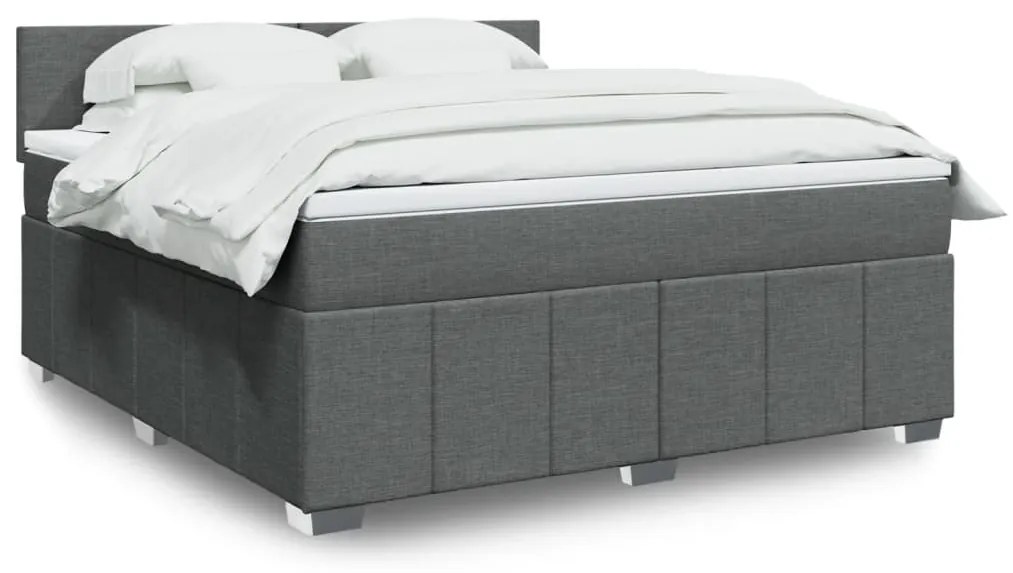 Box spring postel s matrací tmavě šedá 180x200 cm textil 3289441