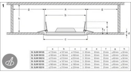 LED podhledové svítidlo LEDVANCE Slim Square 210mm 18W/3000K teplá bílá