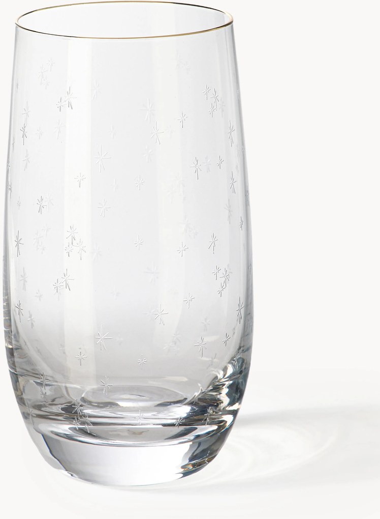 Sada křišťálových sklenic na long drink's motivem zimy Estrella, 4 díly