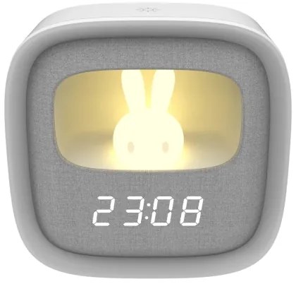 LED Stmívatelná noční lampička s budíkem BUNNY LED/1,2W/5V 3000K