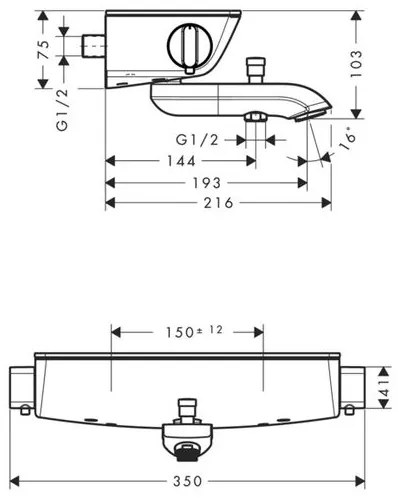 Hansgrohe Ecostat Select Vanový termostat 13141400