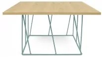 TH Konferenční stolek  LOWER 75 x 40 cm (Dub (dýha) se zelenou ocelí)