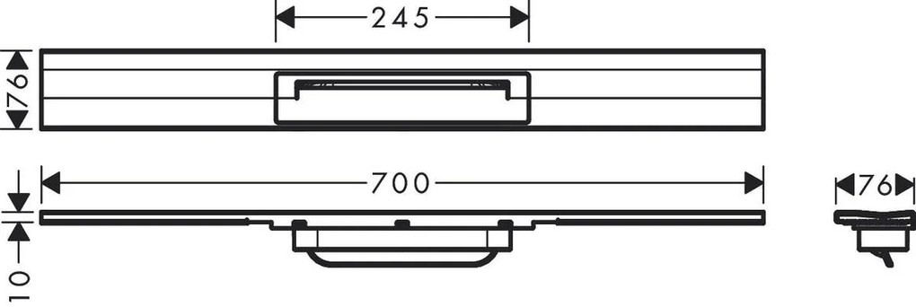 Hansgrohe RainDrain Flex, vrchní sada sprchového žlabu 700, zkracovatelný, pro instalaci ke zdi, kartáčovaný bronz, HAN-56050140