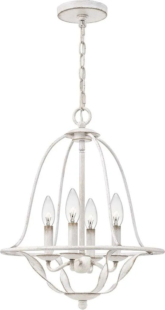 Elstead BRADBURY kovový Farmhouse lustr 40 cm bílý 4xE14