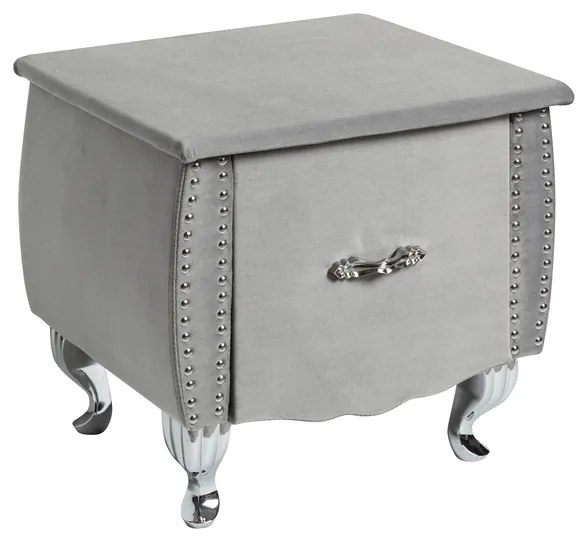 Noční stolek Spectacular, 45 cm, stříbrno-šedý