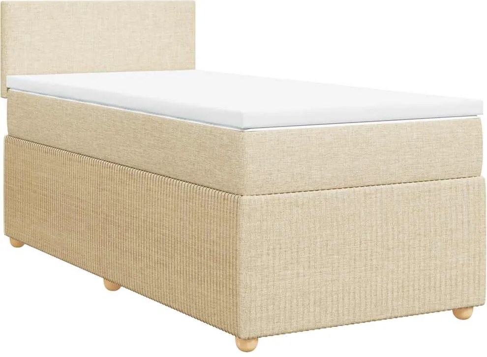 Box spring postel s matrací krémová 80 x 200 cm textil 3287281