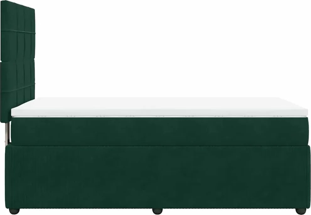 Box spring postel s matrací tmavě zelená 80 x 200 cm samet 3294493