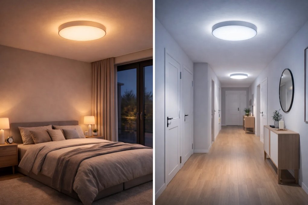 Philips HUE LED White Ambiance 41158/31/P6 Enrave S stropní svítidlo 9,6W 1220lm 2200-6500K 26,1cm bílé stmívatelné BlueTooth + HUE Switch