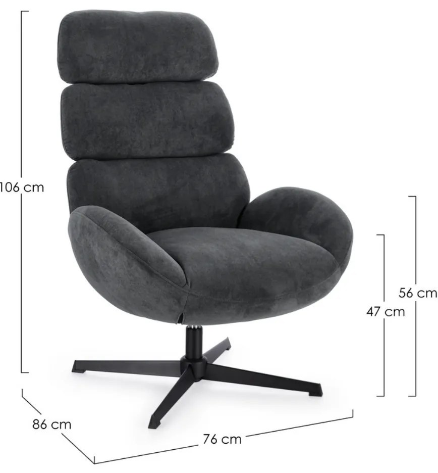 BIZZOTTO Otočné křeslo VIOLANTE BLACK 0733507