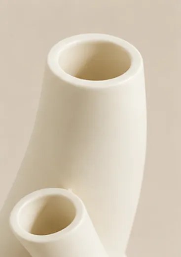 váza, styl Boho, plast, 14x6x6 cm, bílá, Dekorino VD0260007