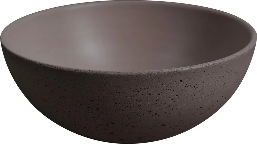 Sapho Sapho, MINOR betonové umyvadlo na desku, průměr 26cm, tmavě hnědá, MR26015