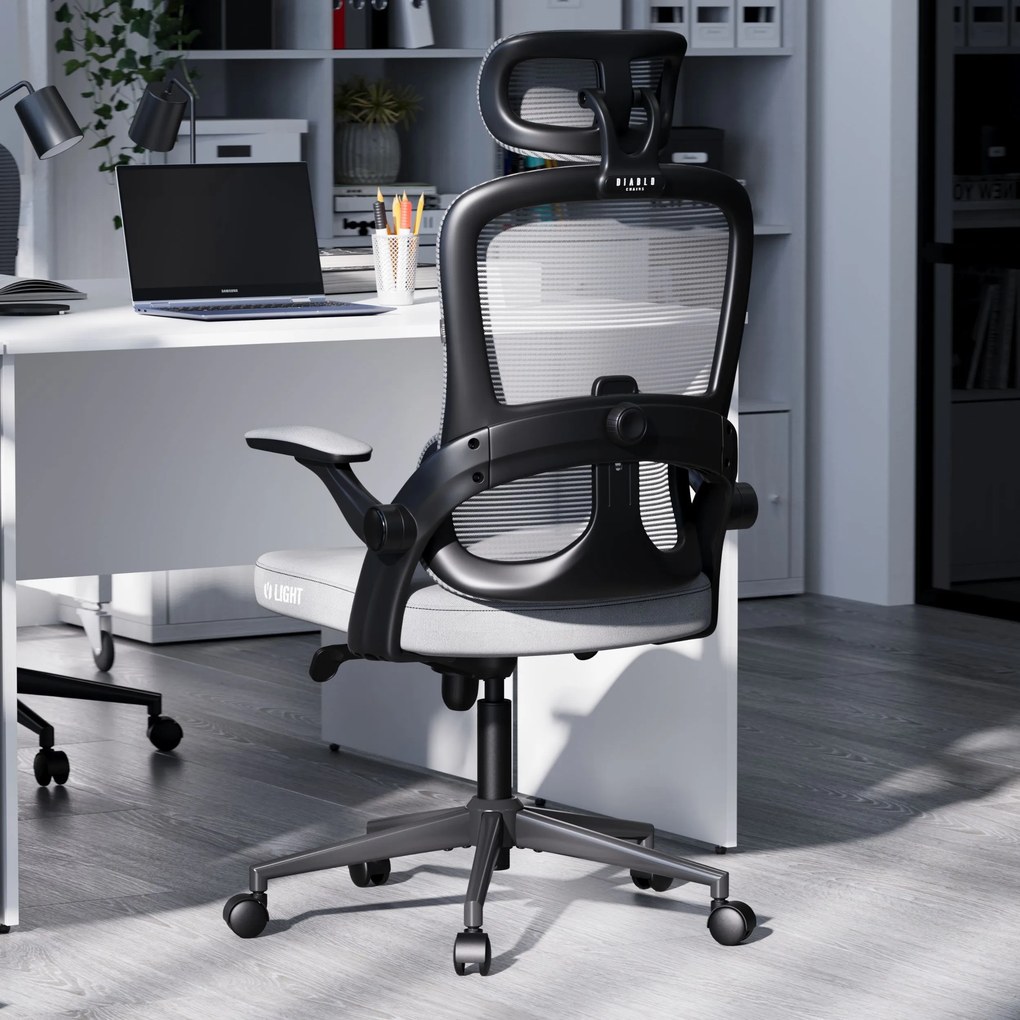 Ergonomická kancelářská židle šedá Normal Size: Diablo V-Light