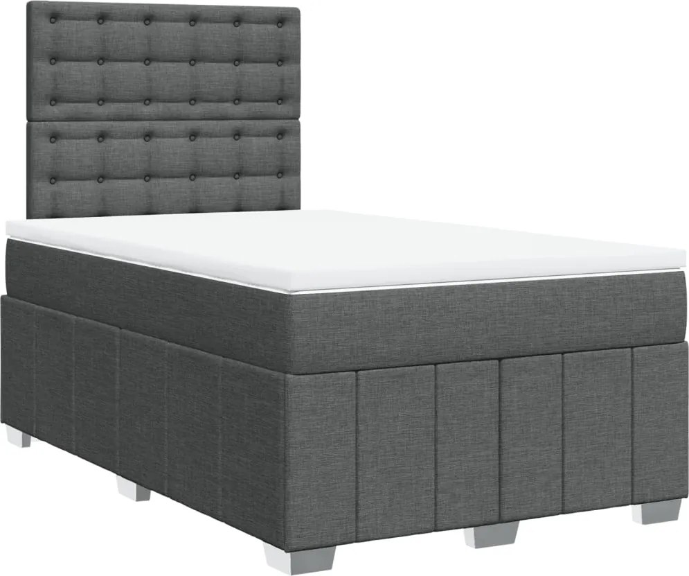 Box spring postel s matrací tmavě šedá 120x200 cm textil 3291650