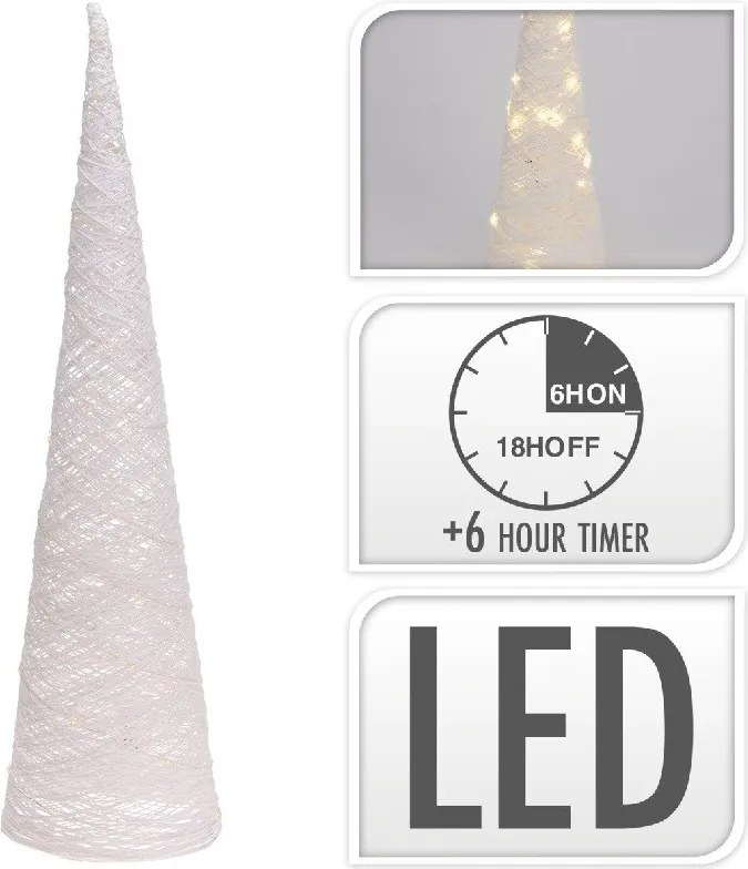 Vánoční stromeček s LED a časovačem – bílý 80 cm