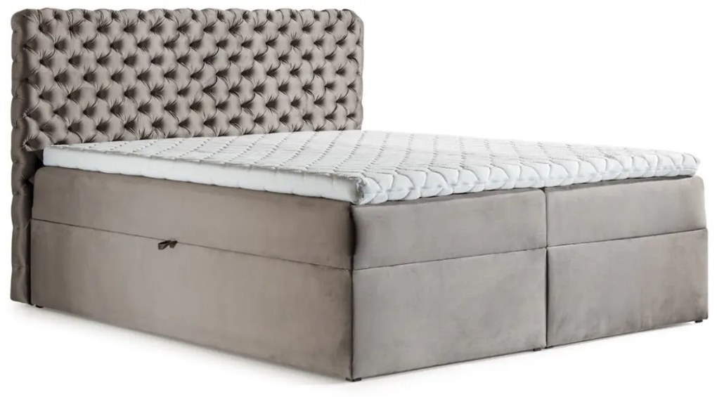 Expedo Čalouněná postel boxspring MARCH + topper, 200x200, riviera 16