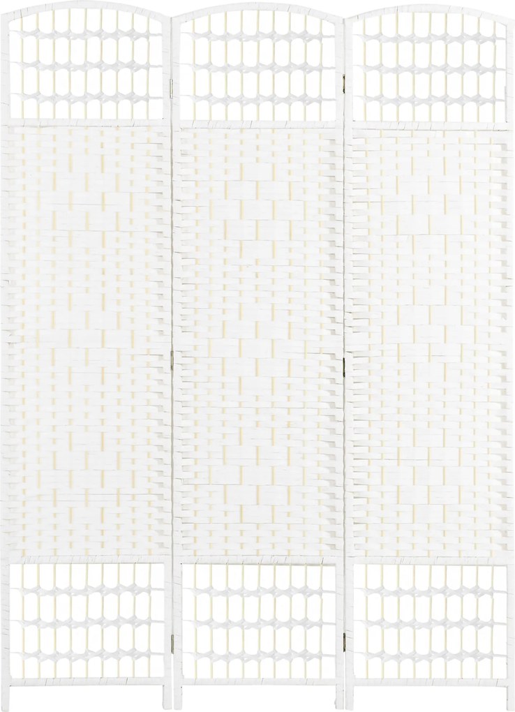 HOMCOM 3-panelová příčka 120x170 cm skládací rozdělení místnosti s dekorací z papírního lana a dřevěným rámem pro ložnici a obývací pokoj | Aosom