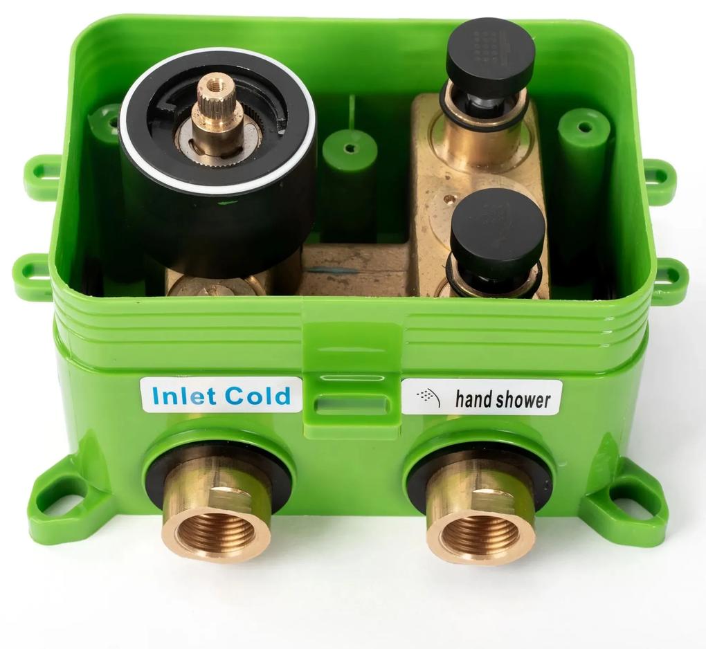 Sprchový komplet REA PARKER + BOX-G s podomítkovou baterií, zlatý kartáčovaný
