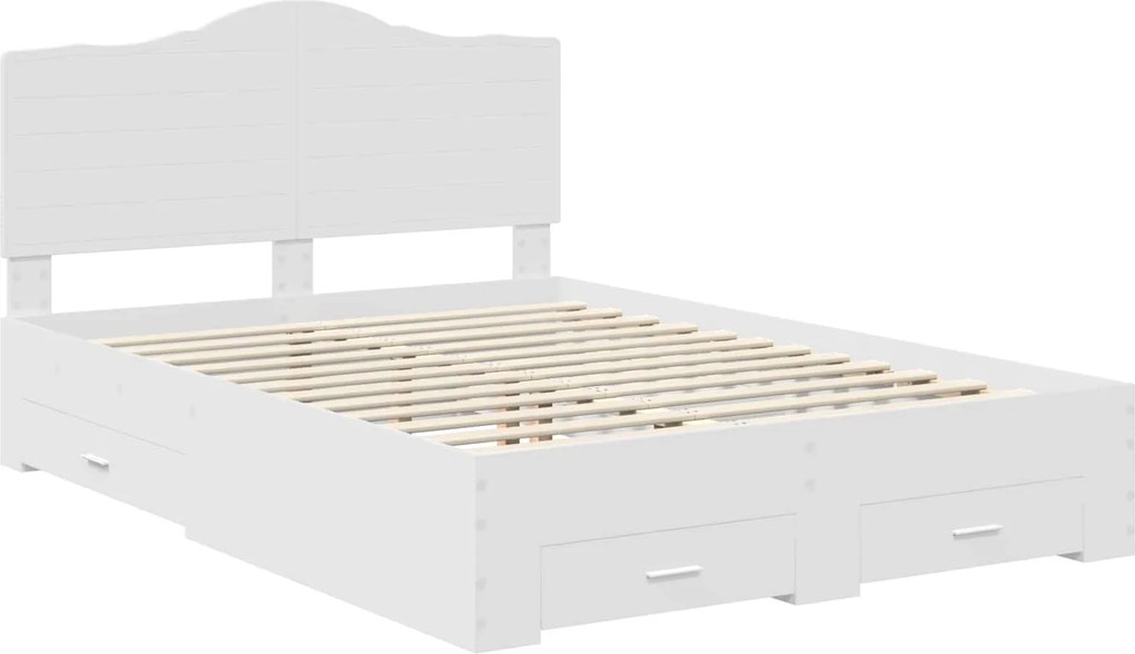 Rám postele se zásuvkou Bílá 160 x 200 cm Kompozitní dřevo 3413578