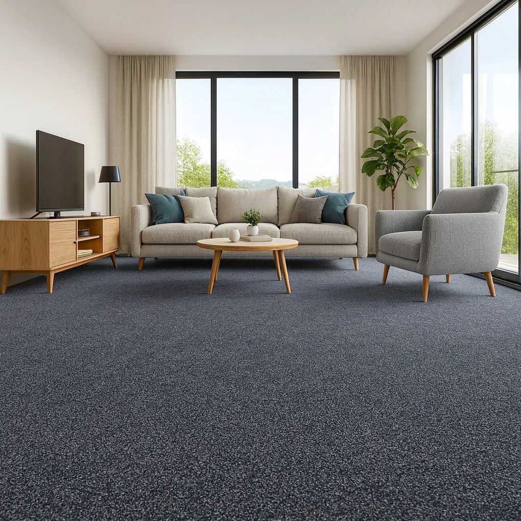 Lano, Metrážový koberec Supersoft 780 sv. modrý, na míru, šíře 4m, modrá, ab (mřížka), ložnice