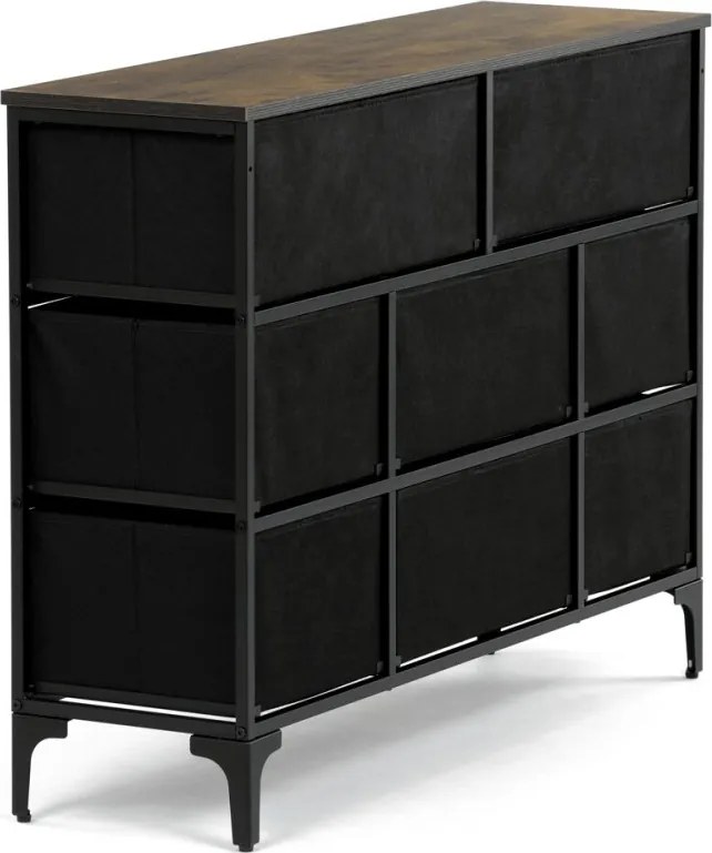 Komoda AUK-W2104 BK, mdf, vícebarevná (103 x 30) cm